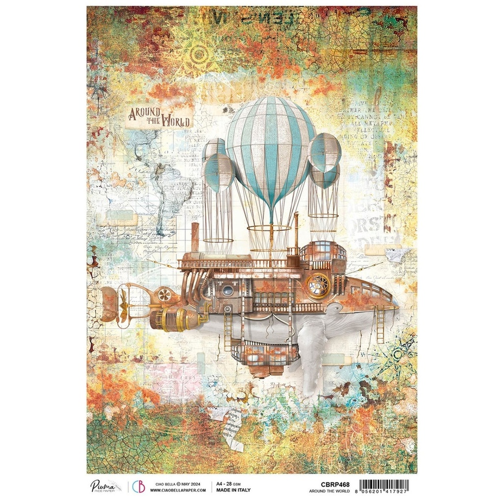 Around The World - Ciao Bella Piuma Rice Paper A4 - Single Sheet ...