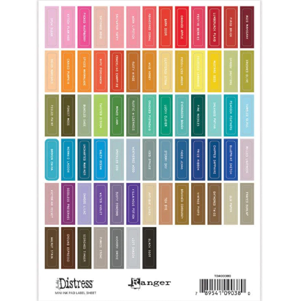 Tim Holtz® Distress Mini Ink Pad Label Sheets - White Writing | Country ...